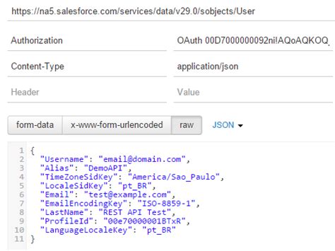 How To Create A SalesForce User With REST API Stack Overflow