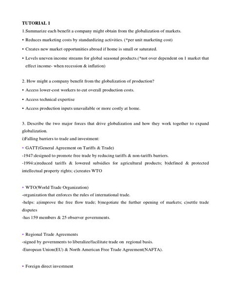 Ib Tutorial Answer Pdf Cost Of Living Non Tariff Barriers To Trade