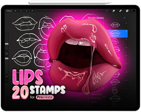 Sexy Lips Procreate Stamp Brushes Procreate Lip Stamp Procreate Face Stamp Sketch
