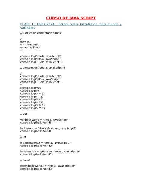 Curso De Java Script 5toab Pdf Script Java Matemáticas