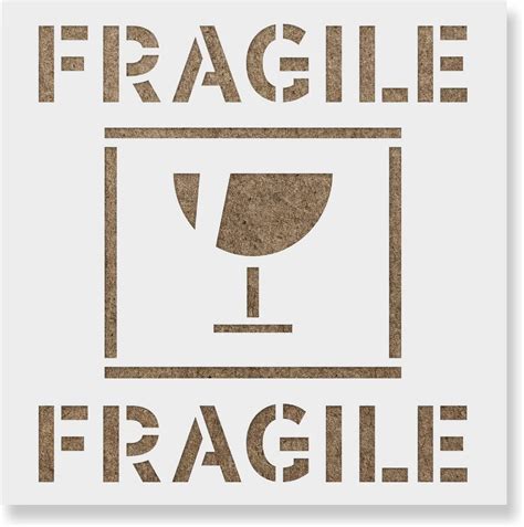 Fragile Glass Symbol Stencil Art Stencils Stencil Template Big Stencils