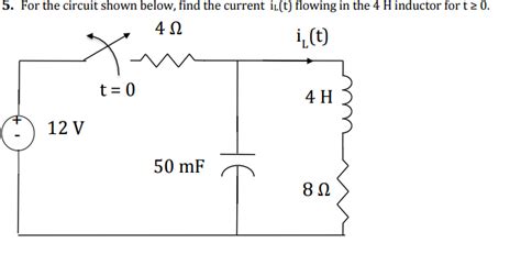 solved for the circuit shown below find the current ii t
