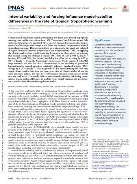 Pdf Internal Variability And Forcing Influence Model Satellite Differences In The Rate Of