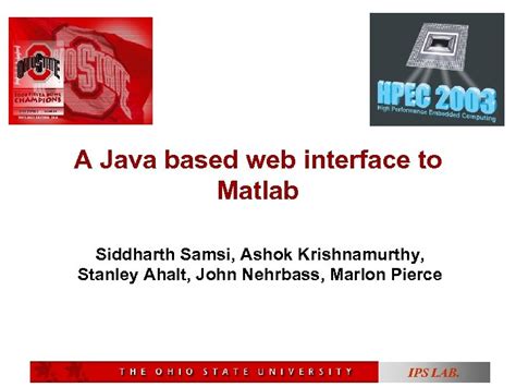 A Java Based Web Interface To Matlab Siddharth