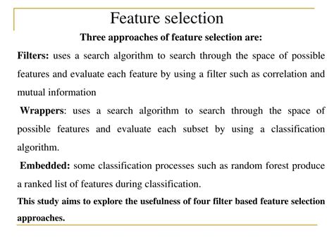 Ppt Fuzzy Entropy Based Feature Selection For Classification Of
