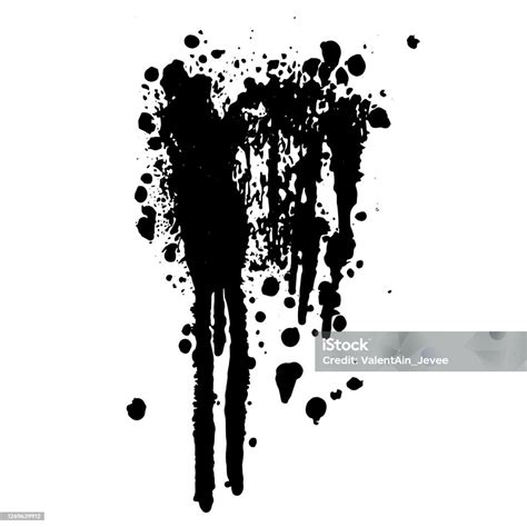 벡터 흑백 잉크 스플래시 얼룩 및 브러시 스트로크 스팟 스프레이 얼룩 스패터 스플래터 물방울 드롭 잉크 방울 그런지 질감 요소