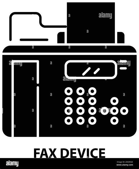 Fax Device Icon Black Vector Sign With Editable Strokes Concept Illustration Stock Vector