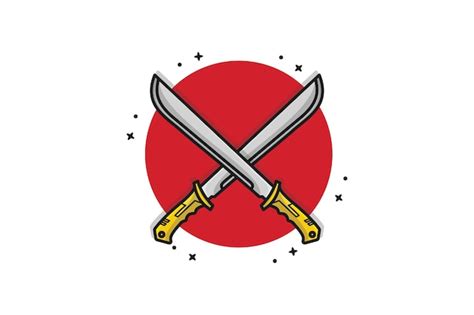 금속 칼 기사 벡터 일러스트 레이 션 휴일 개체 아이콘 개념입니다 프리미엄 벡터