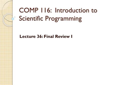 PPT COMP 116 Introduction To Scientific Programming PowerPoint Presentation ID 2053183