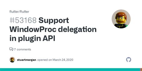 Support Windowproc Delegation In Plugin Api · Issue 53168 · Flutterflutter · Github