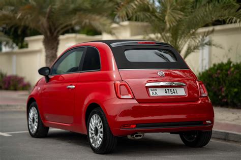 Rent Fiat 500 Cabrio Red In Dubai Convertible Octane Car Rental Dubai