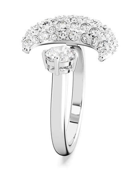 سواروفسكي خاتم مفتوح سبلايما على شكل هلال مطلية بالروديوم أبيض