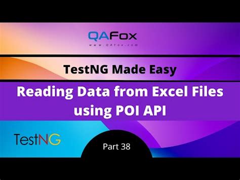 Reading Data From Excel Files Using POI API TestNG Part 38 YouTube