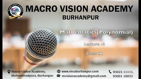 class ix mathematics polynomial lecture 3 youtube