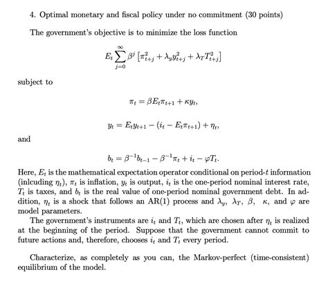 4 Optimal Monetary And Fiscal Policy Under No