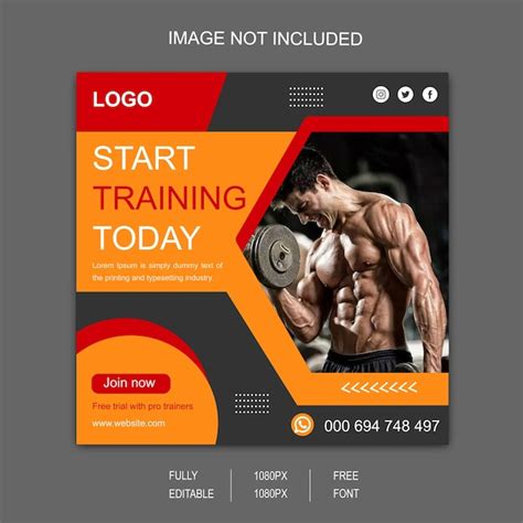 소셜 미디어 포스트 디자인 프리미엄 벡터