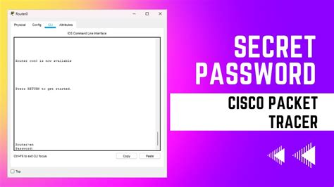 Setting Secret Password For Device In Cisco Packet Tracer 730 Youtube