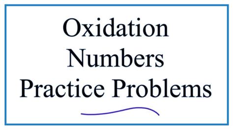 How To Read Oxidation Numbers Practice