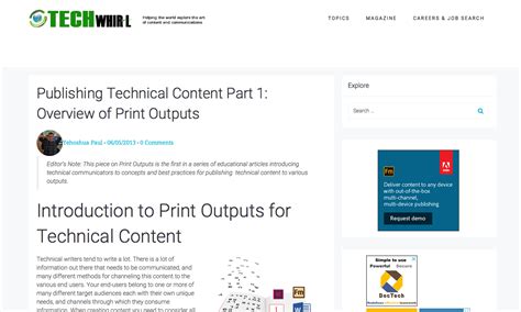 Publishing Technical Content Overview Of Print Outputs Techwhirl Doctoolhub