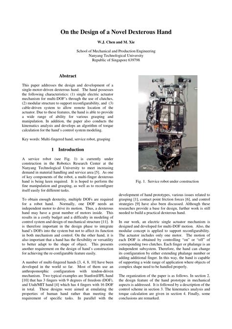 pdf on the design of a novel dexterous hand