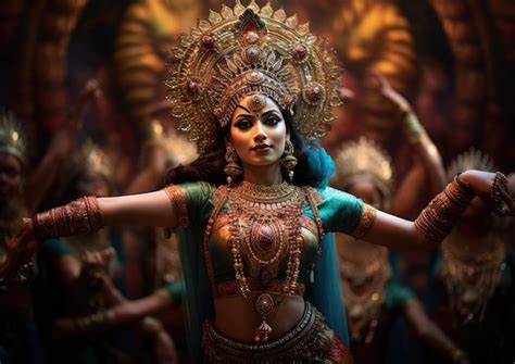 Premium Ai Image A Traditional Indian Classical Dance Performance