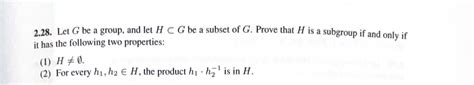 Solved Let G Be A Group And Let HG Be A Subset Of G Chegg Com