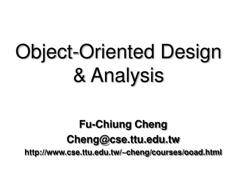 Ppt Object Oriented Design And Analysis Powerpoint Presentation Free Download Id4528618