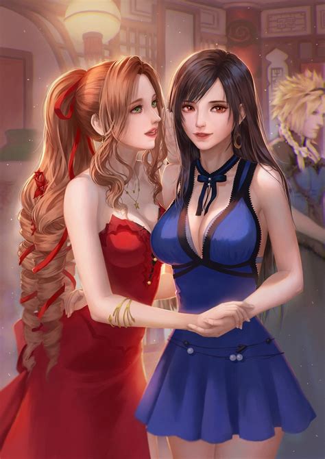 Tifa Lockhart Cloud Strife And Aerith Gainsborough Final Fantasy And More Drawn By