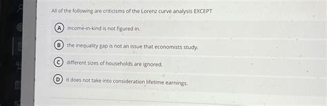 Solved All Of The Following Are Criticisms Of The Lorenz