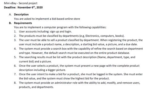 Deadline November 6th 2020 A Description You Are