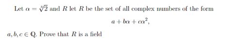 Solved Let α and R let R be the set of all complex Chegg com