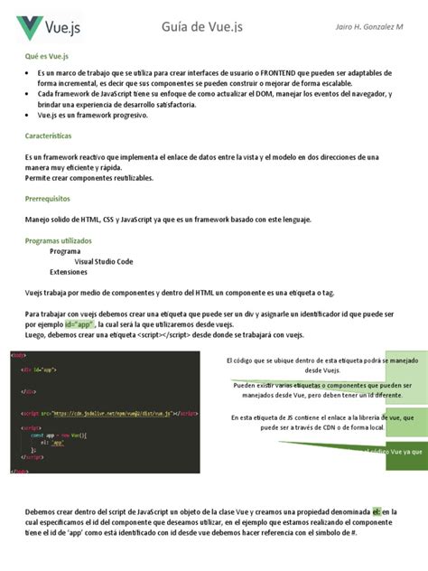 Guía De Vue Descargar Gratis Pdf Script Java Marco De Software