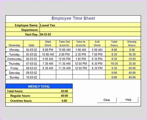 How To Create Excel Time Card Template Step By Step Guide Images