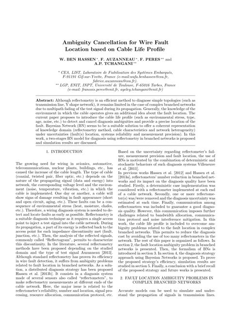 Pdf Ambiguity Cancellation For Wire Fault Location Based On Cable