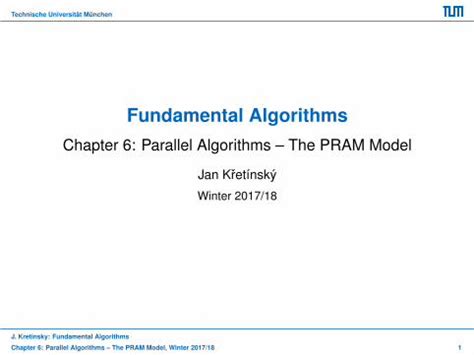 PDF Fundamental Algorithms Chapter 6 Parallel Algorithms Kretinsk Teaching Fundamental