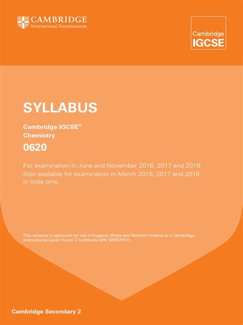Igcse Chemistry Syllabus 2016 Pdf Pdf Ionic Bonding Chemical Bond