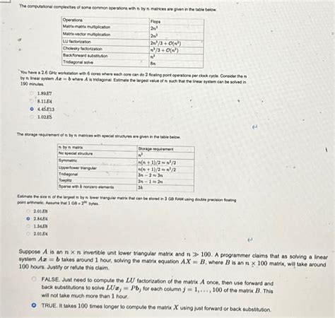 Solved The Computational Complexities Of Some Common Chegg