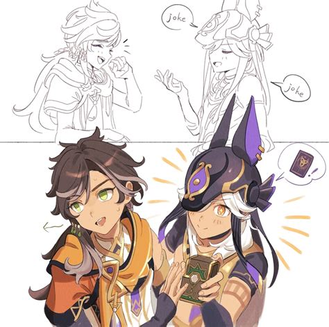 Cyno And Sethos Genshin Impact Drawn By 39iduki Danbooru