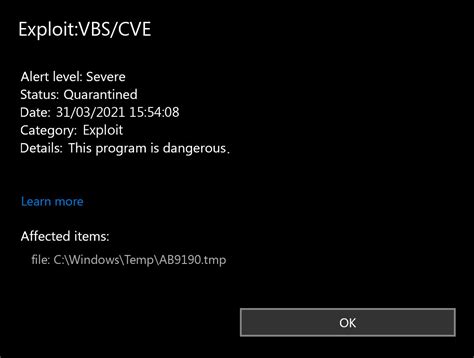 Exploitvbscve — Virus Removal Guide