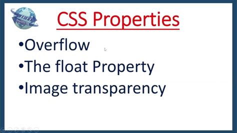 Css Properties Overflow Float Image Transparency Youtube