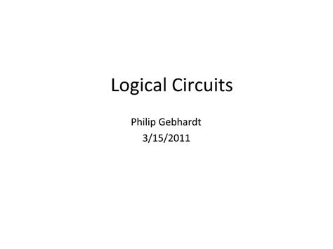 PPT Logical Circuits PowerPoint Presentation Free Download ID