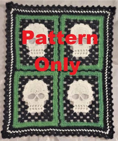 Blanket Pattern Granny Skulls Blanket Pattern Pdf Blanket Pattern Only