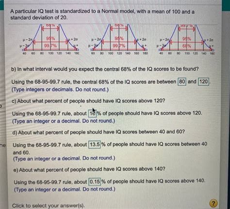 Solved A Particular Iq Test Is Standardized To A Normal Model With A 1 Answer