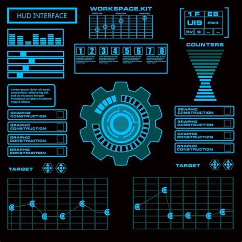 Premium Vector Futuristic Blue Virtual Graphic Touch User Interface
