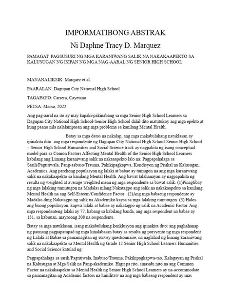 Impormatibong Abstrak Pdf