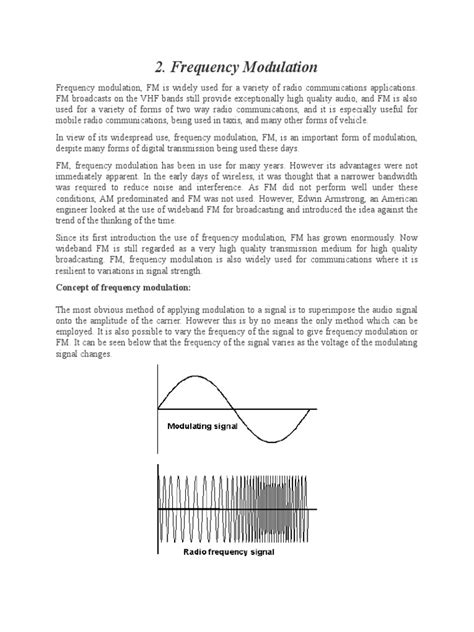 An In Depth Look At Frequency Modulation Concepts Applications And
