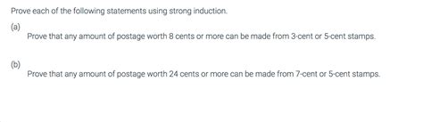 Solved Prove Each Of The Following Statements Using Strong