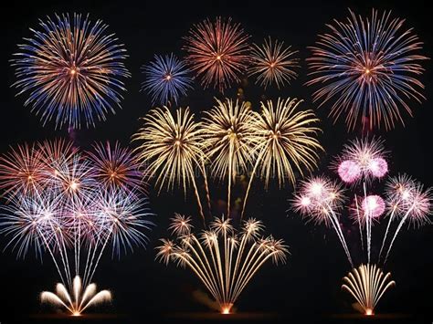 Vibrant Fireworks Display In Night Sky Stock Illustration