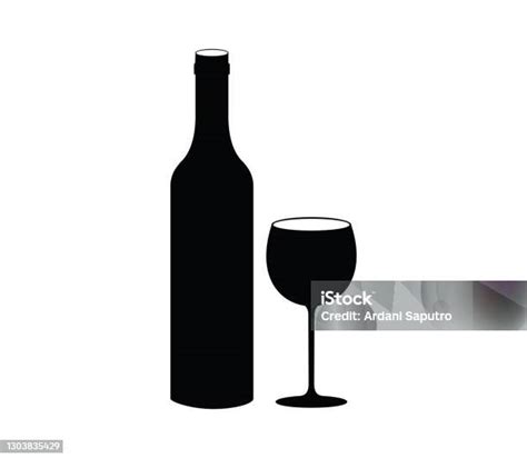 흰색 배경에 고립 된 와인 유리 아이콘 와인 병 벡터 그림입니다 벡터에 대한 스톡 벡터 아트 및 기타 이미지 벡터 와인병