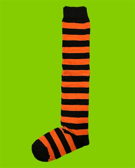 Mia Box Over Knee Socks Stripes Orange